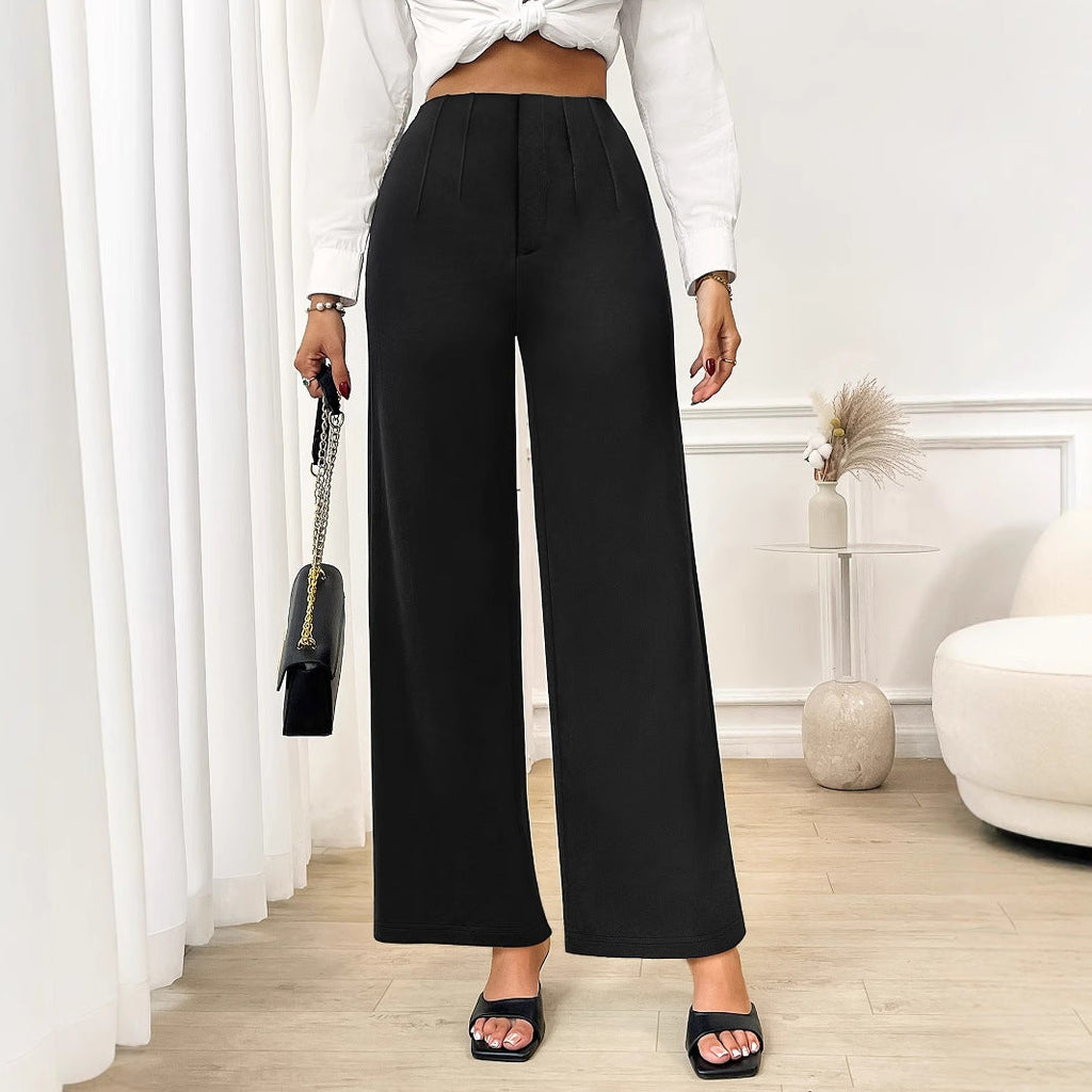 Trousers Office Stretch Work Pant Office Women Wide Legged Pants High ...