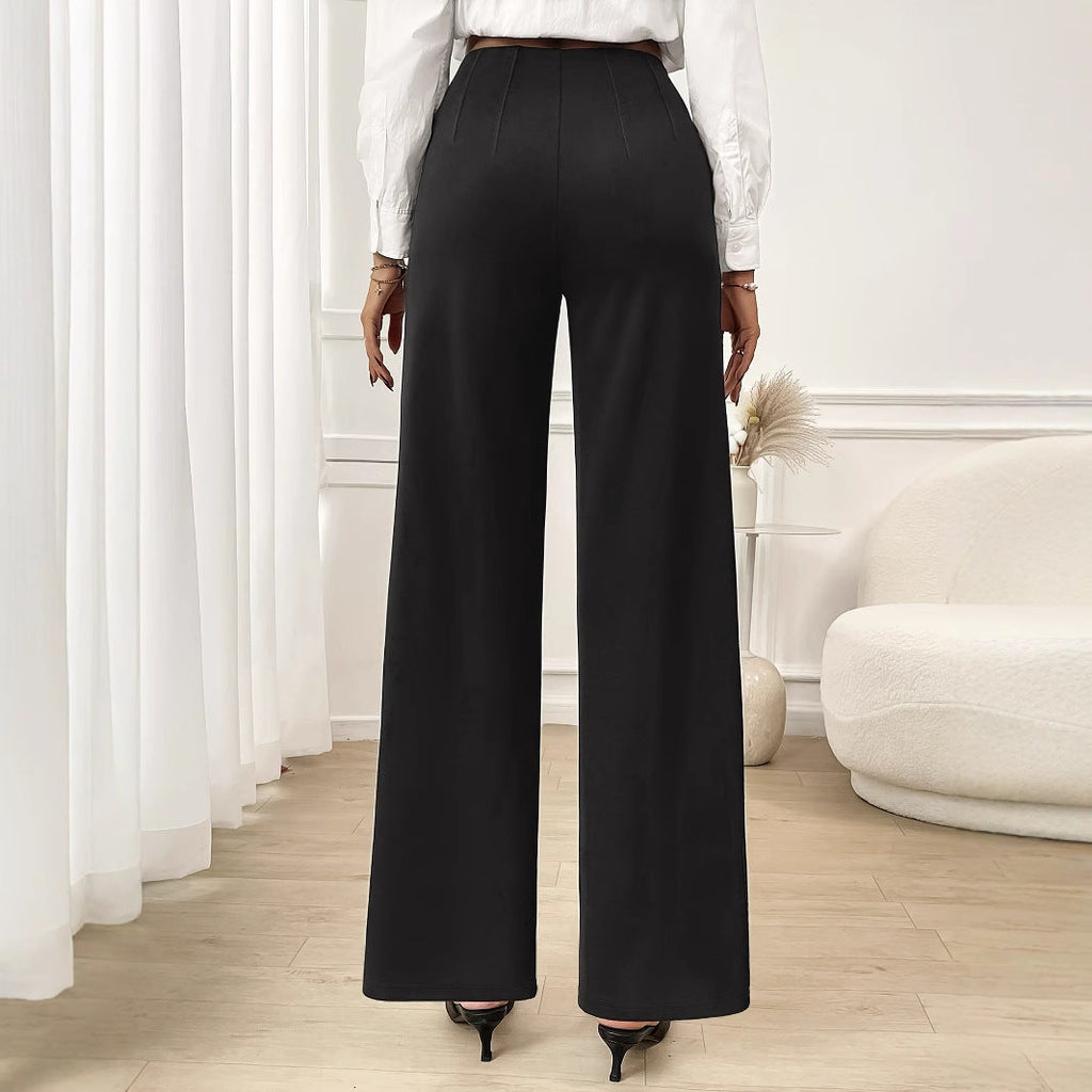 Trousers Office Stretch Work Pant Office Women Wide Legged Pants High ...